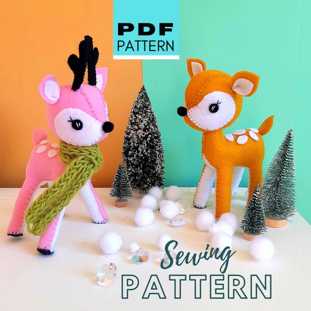 Deer Softie Sewing Pattern. Felt Bambi Pdf. Woodland Forest Animal ...