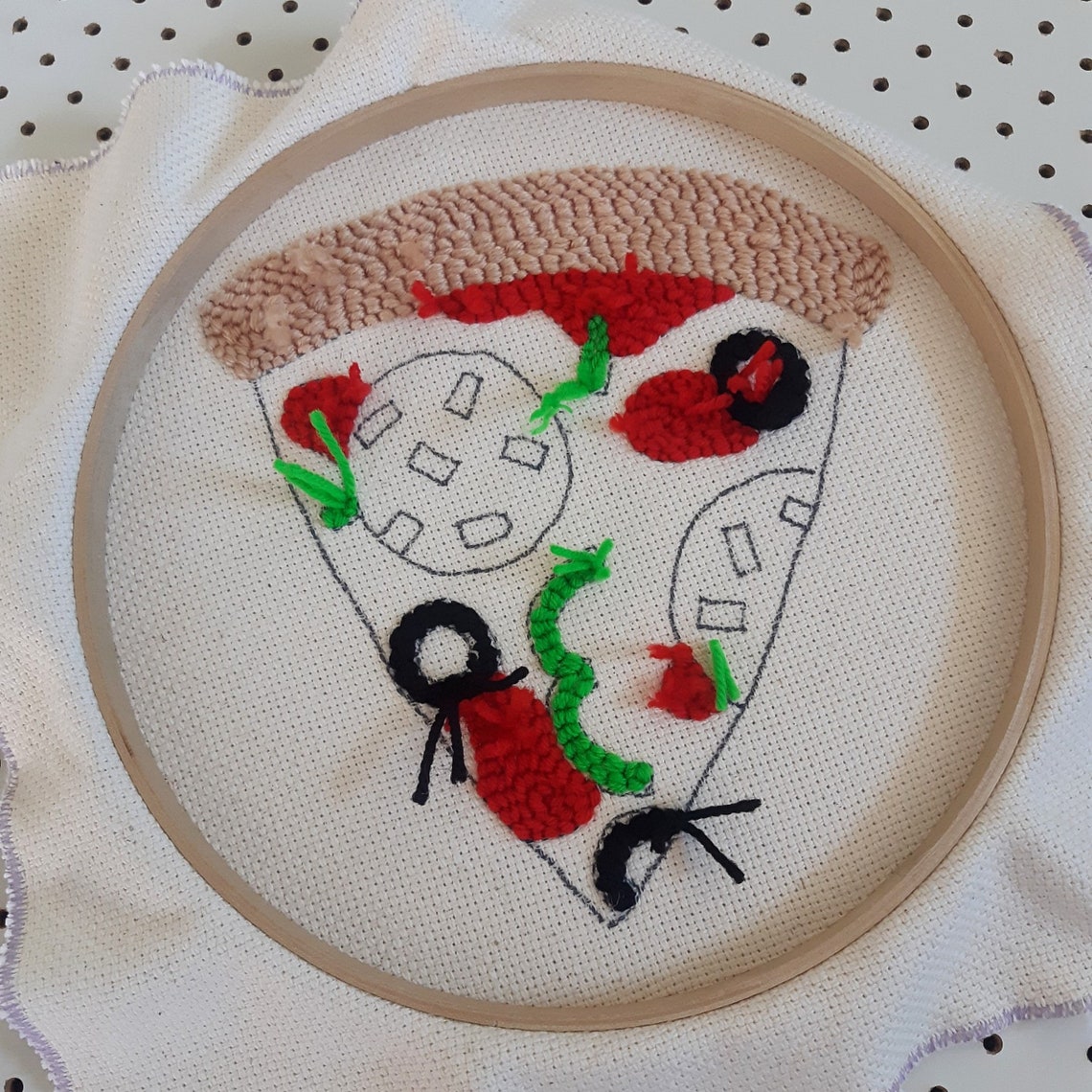 Pizza Punch Needle Embroidery Kit. Takeaway Food. DIY Tufted - Etsy