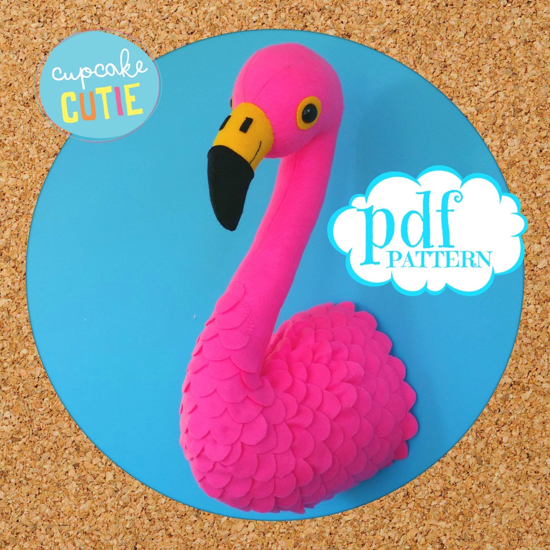 Felt Flamingo Head Sewing Pattern, Faux Taxidermy Trophy (PDF Pattern ...