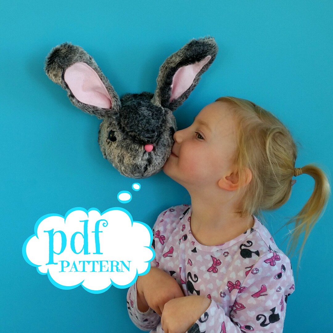 Bunny Head Sewing Pattern. Bob the Bunny. Rabbit Trophy Head. Faux ...
