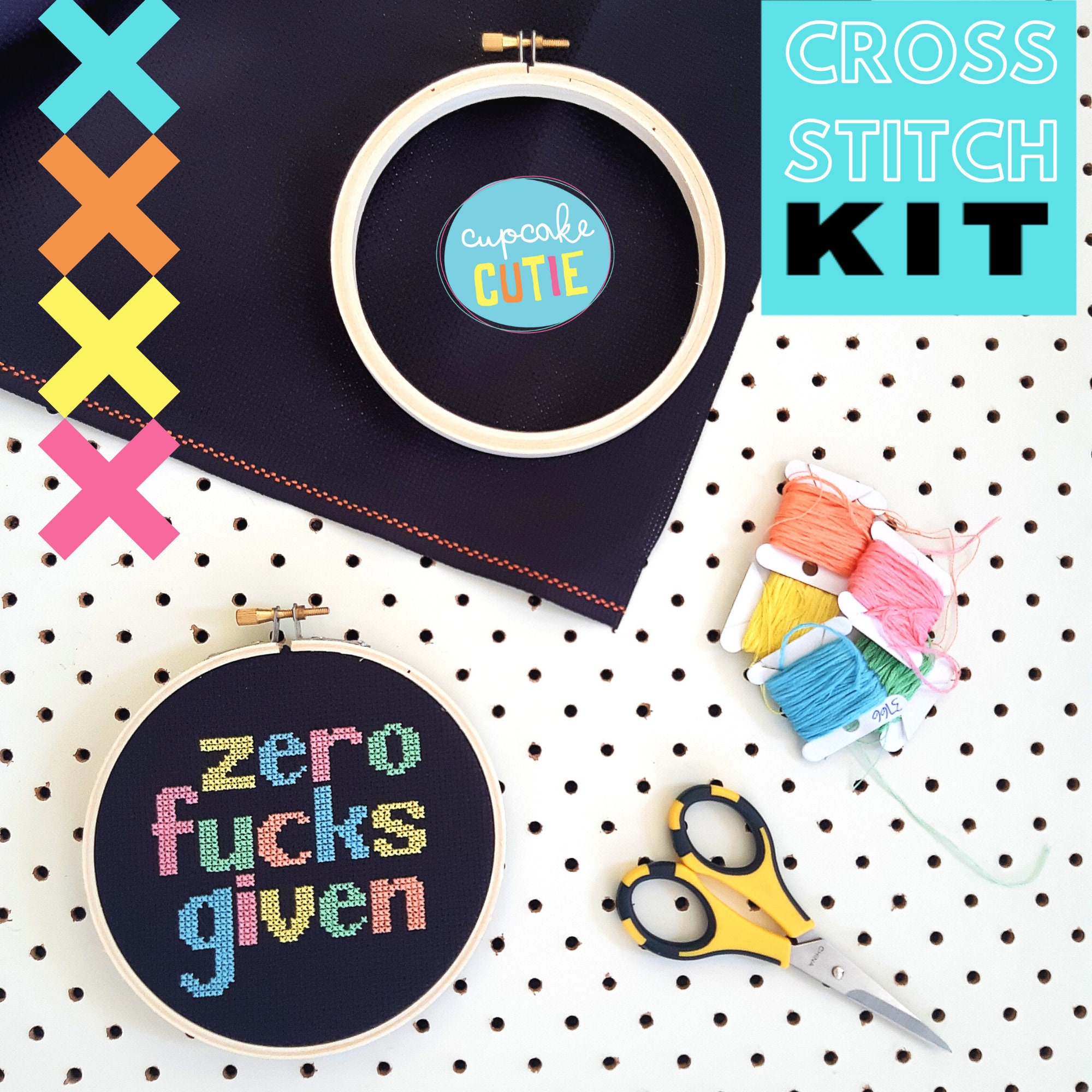 Zero Fucks Given Cross Stitch Kit. Subversive X-stitch - Etsy UK