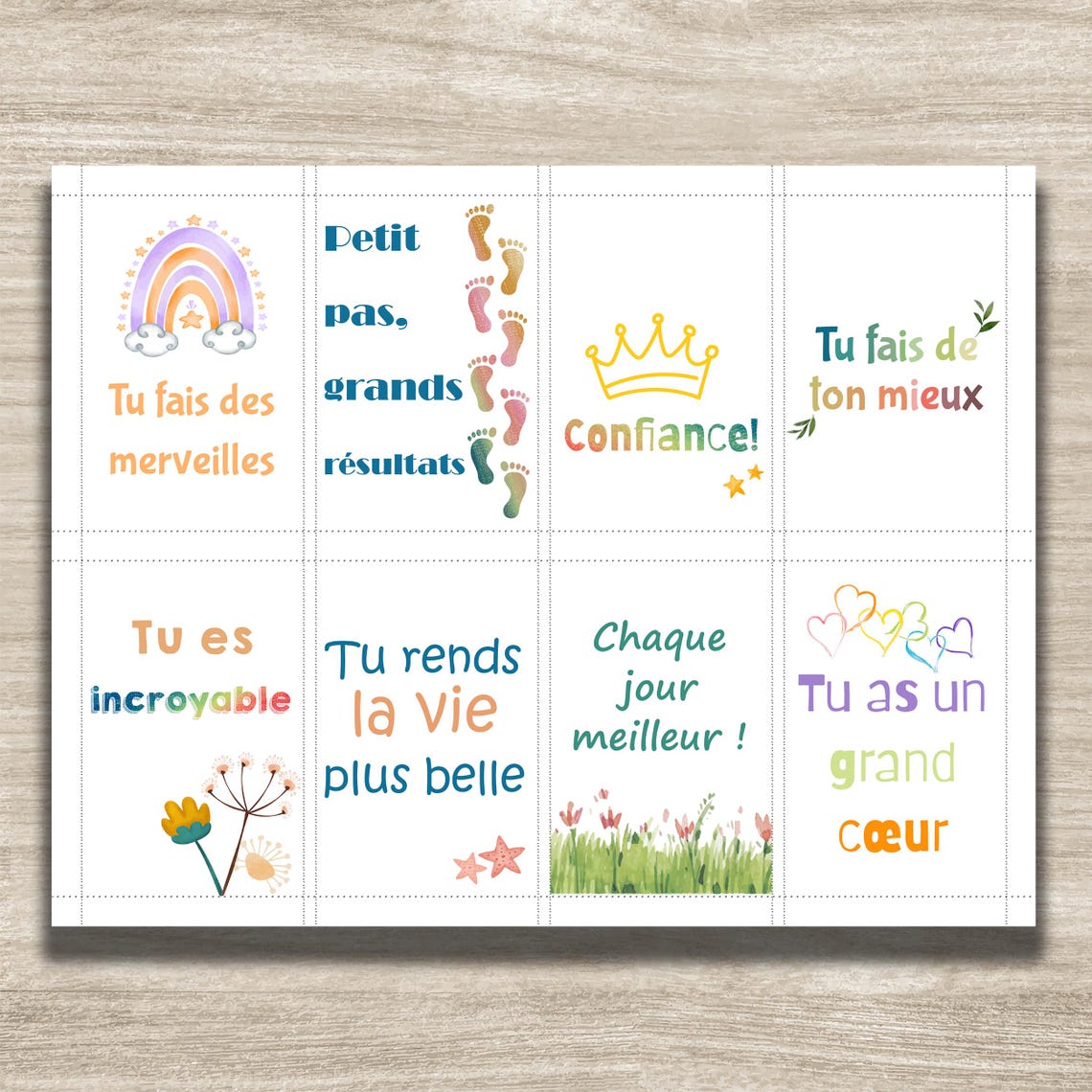 Printable Lunchbox Notes in French, Messages D'encouragement Pour ...