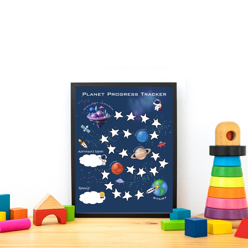Space Reward Chart | Printable Chore Chart for Kids | Rocket Star Chart ...