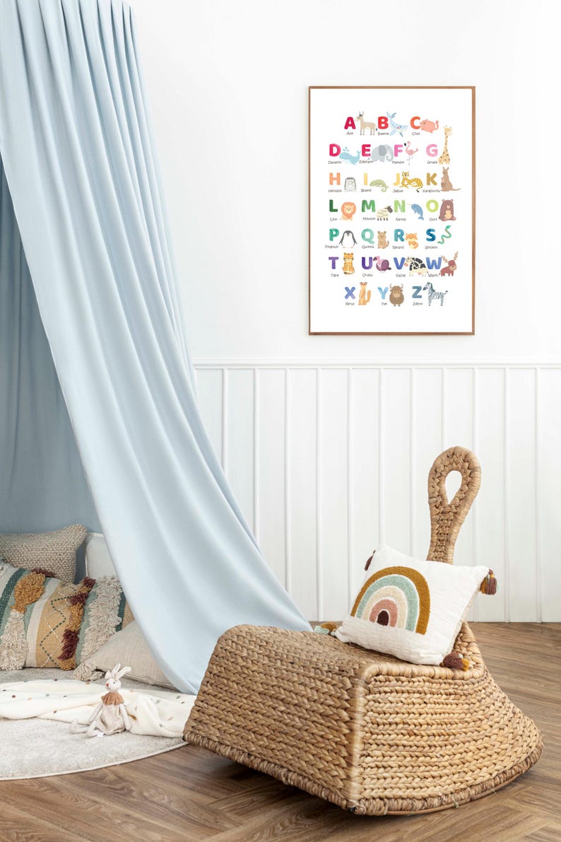 French Alphabet Poster, Français Alphabet, Abécédaire Des Animaux ...