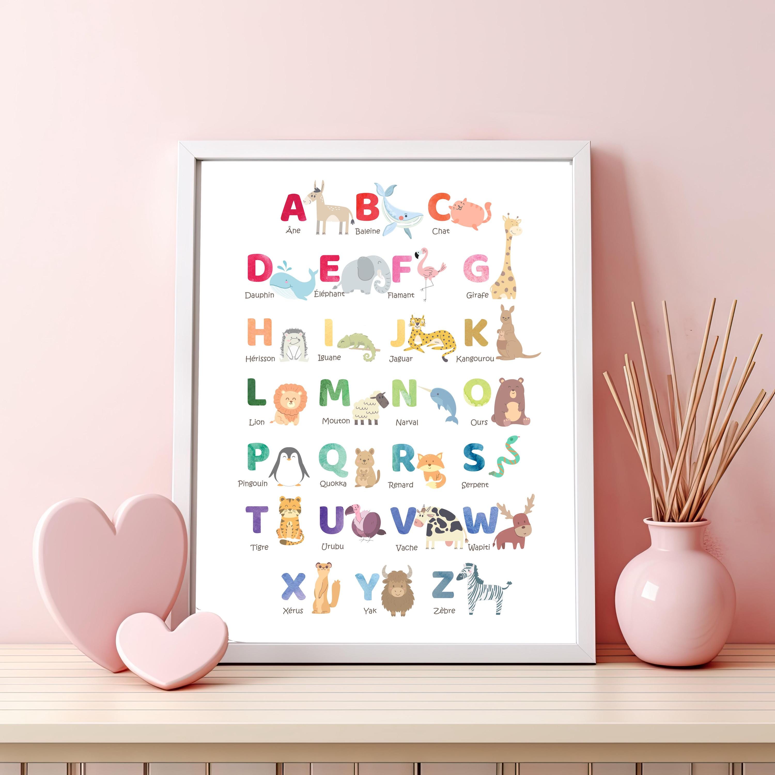 French Alphabet Poster, Français Alphabet, Abécédaire Des Animaux ...