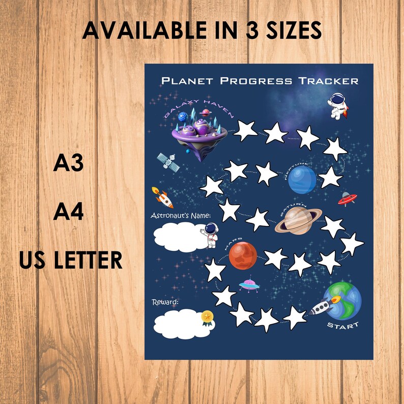 Space Reward Chart | Printable Chore Chart for Kids | Rocket Star Chart ...