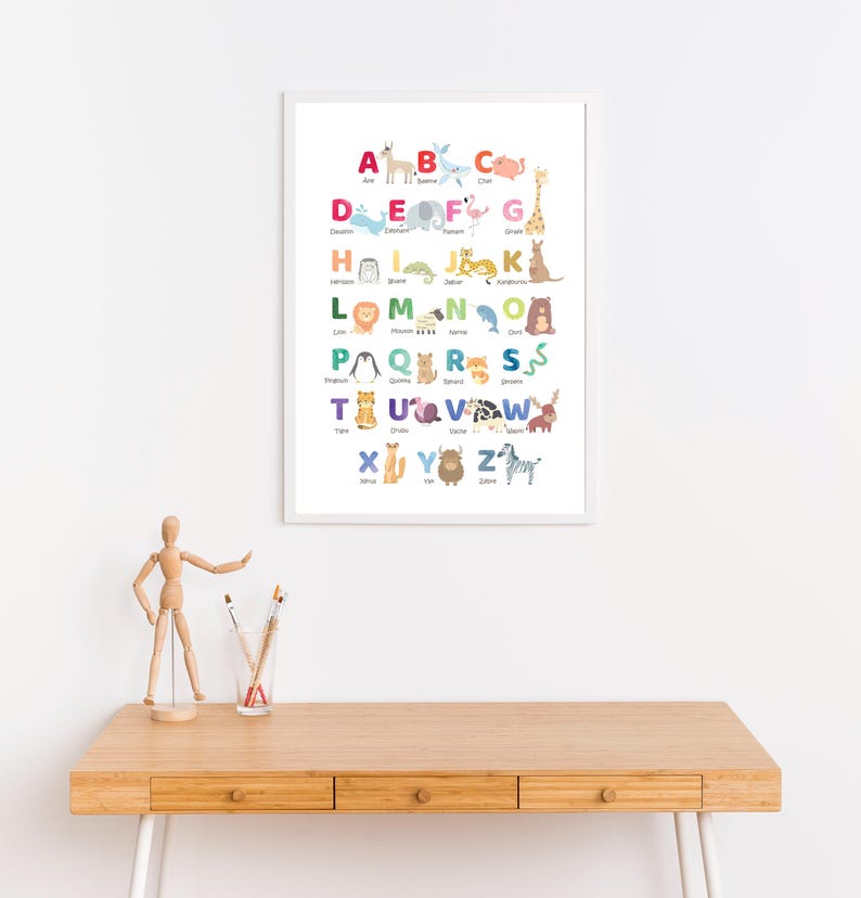 French Alphabet Poster, Français Alphabet, Abécédaire Des Animaux ...