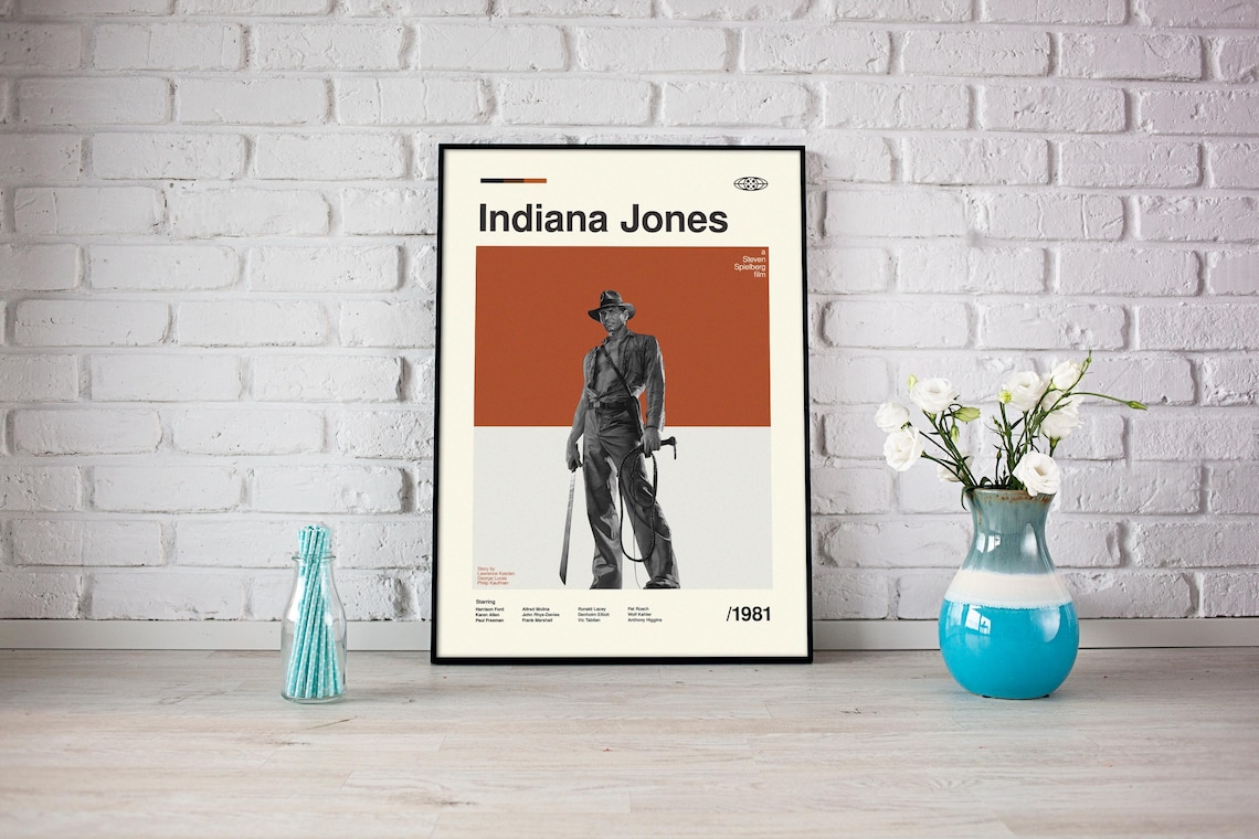 Indiana Jones Movie Poster, Retro Movie Print, Modern Vintage Movie ...