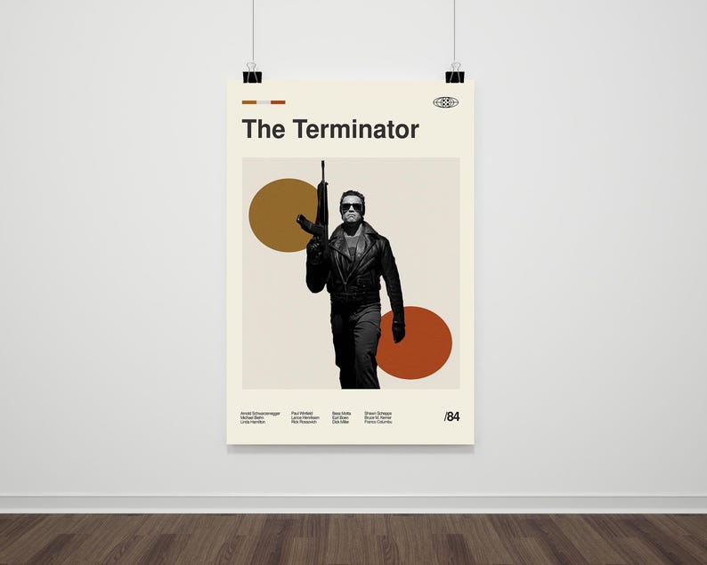 Terminator Movie Poster: Retro Mid-century Modern Wall Art - Etsy