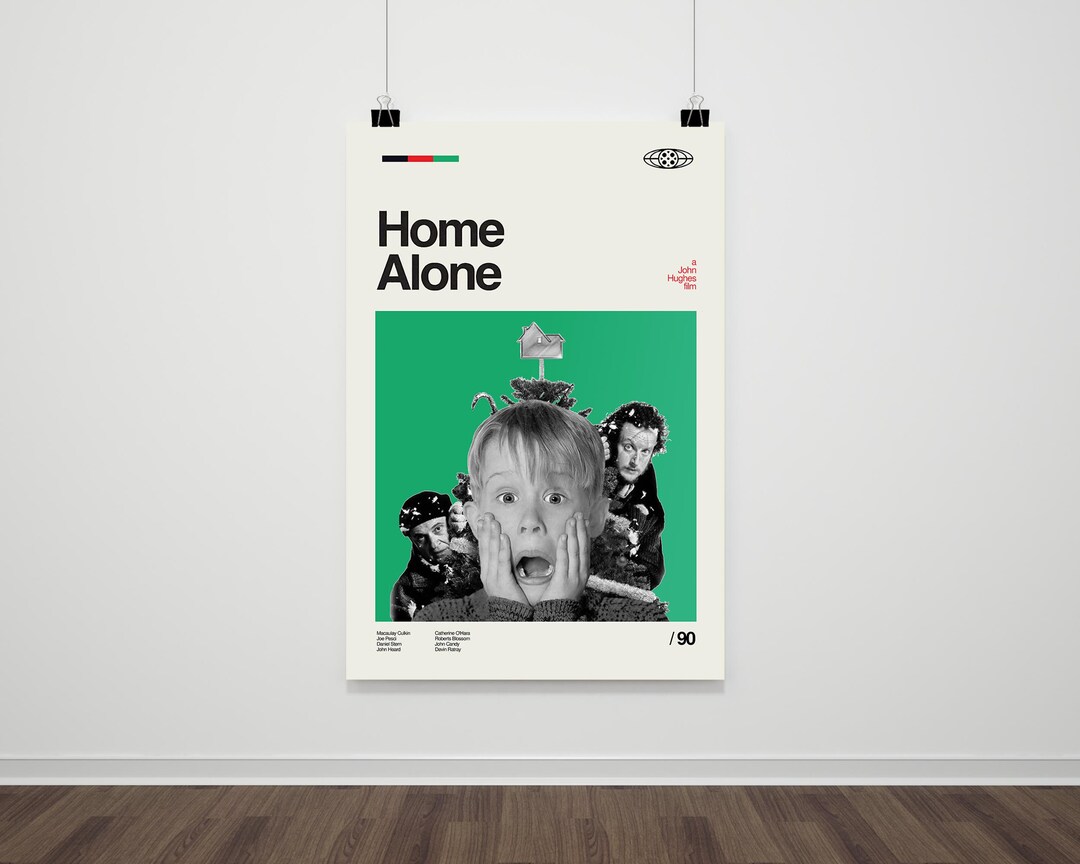 Home Alone Movie Poster, Retro Movie Print, Modern Vintage Movie ...