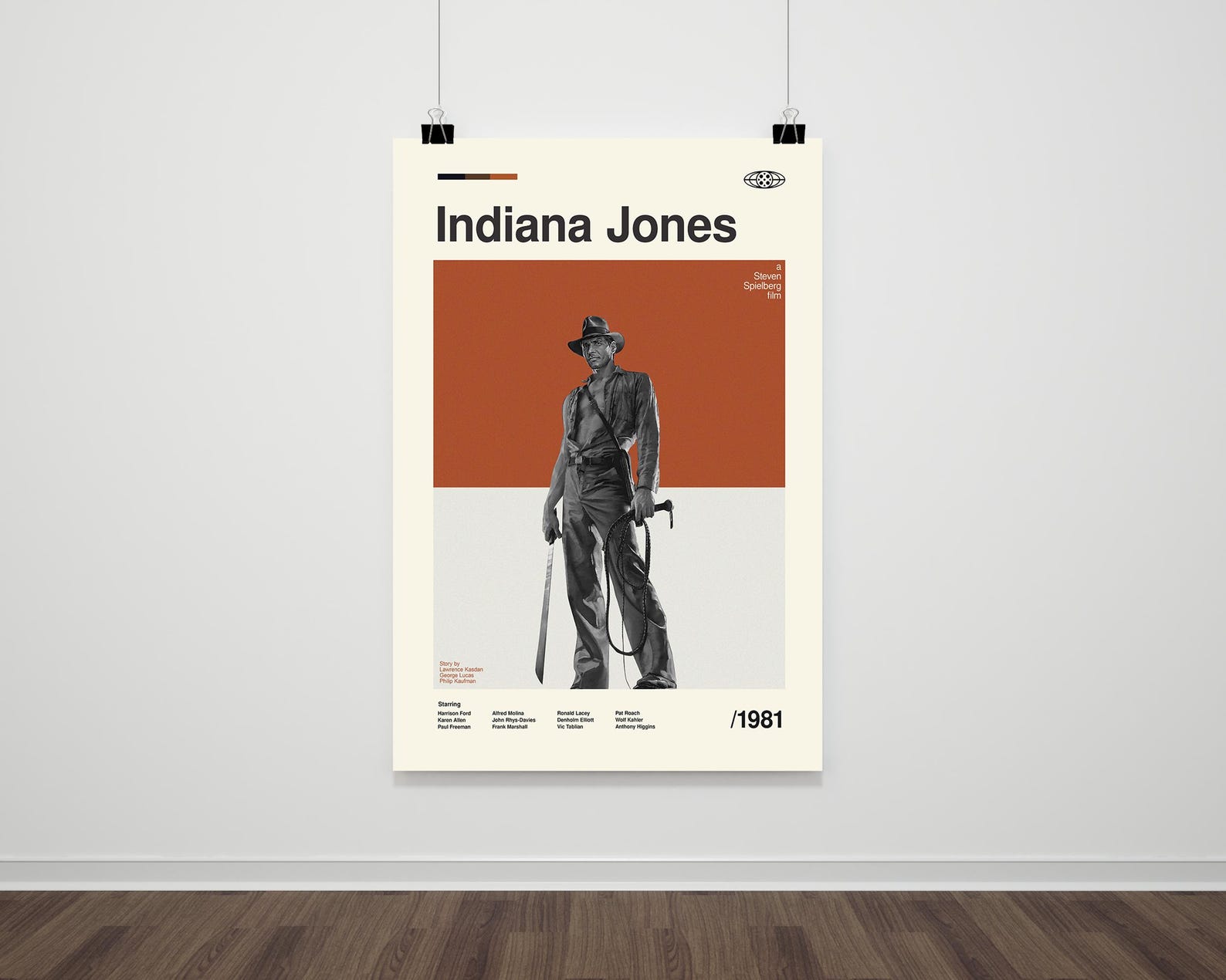 Indiana Jones Movie Poster, Retro Movie Print, Modern Vintage Movie ...