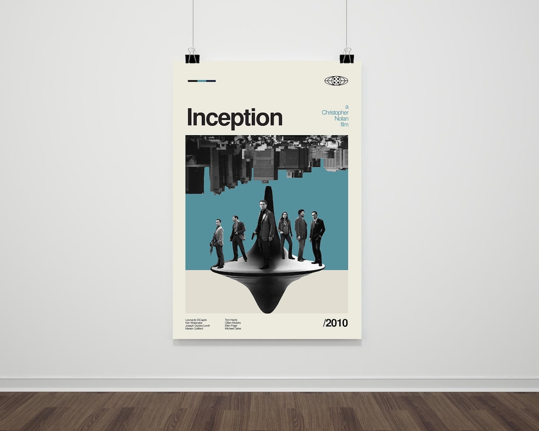 Inception Movie Poster, Retro Movie Print, Modern Vintage Movie Posters ...