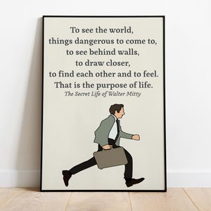 Walter Mitty Movie Poster - Inspirational Quote, Retro Style - Etsy