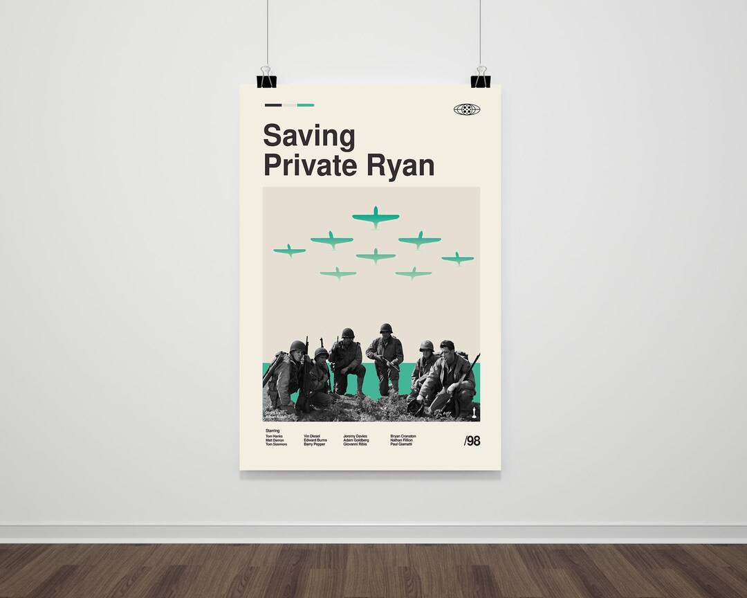 Saving Private Ryan Poster, Retro Movie Print, Modern Vintage Movie ...