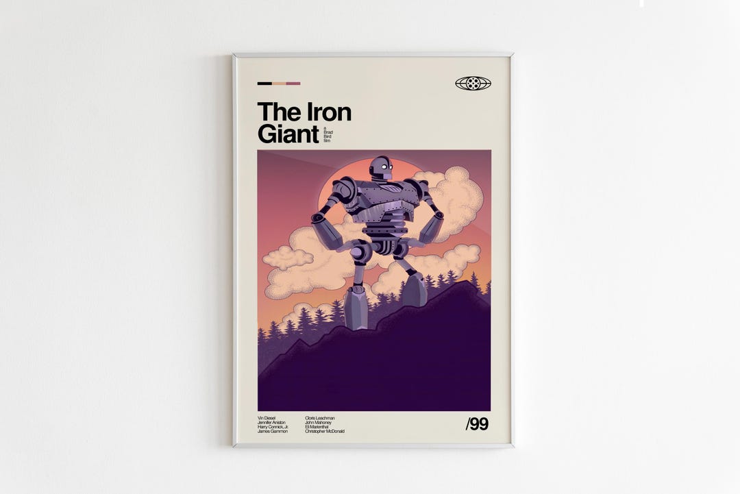 The Iron Giant Movie Poster, Retro Movie Print, Modern Vintage Movie ...