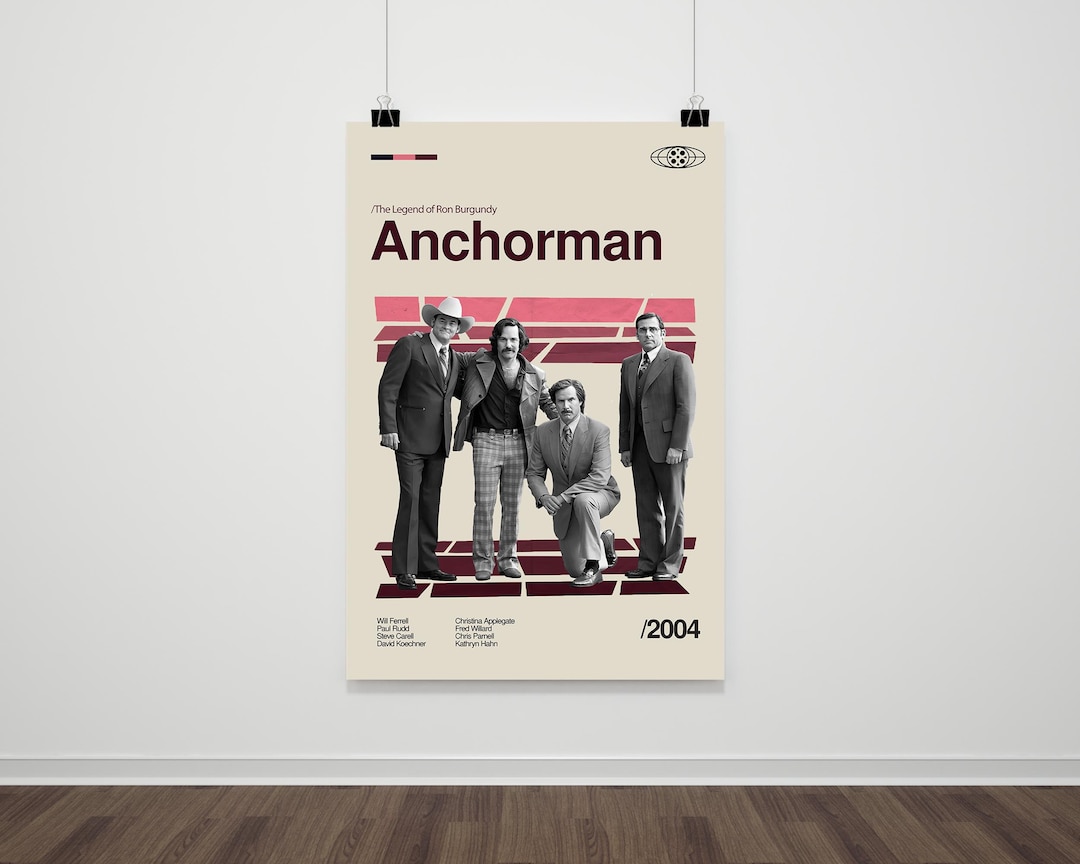 Anchorman Movie Poster: Retro Mid-century Modern Art Print - Etsy