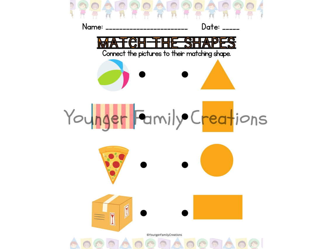 PRINTABLE Shapes Worksheet Bundle Preschool - Kindergarten - Etsy