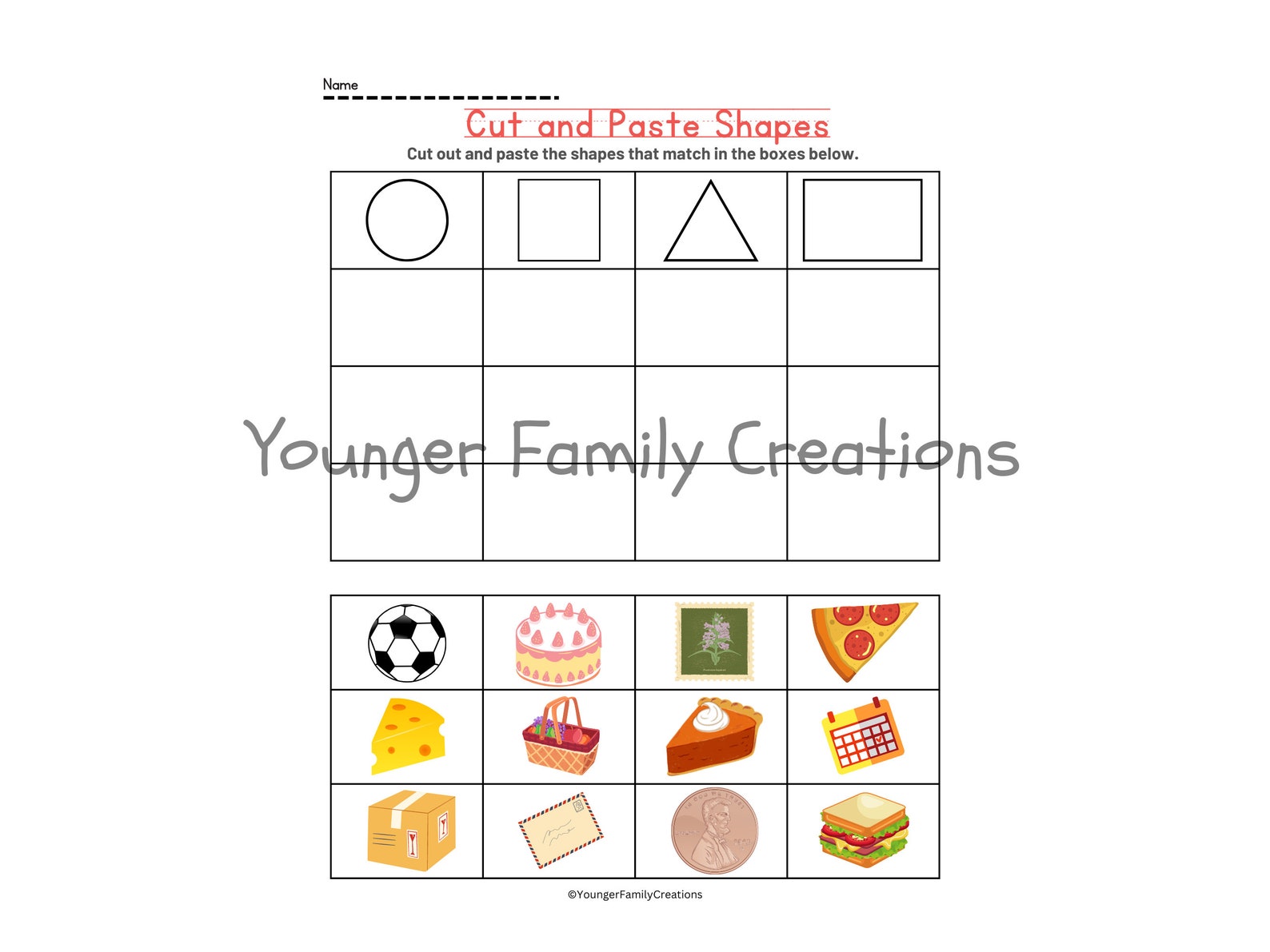 PRINTABLE Shapes Worksheet Bundle Preschool - Kindergarten - Etsy
