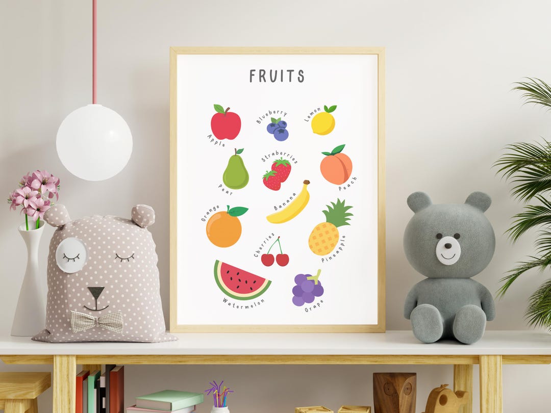 Fruits Poster for Kids | Educational Printable | ABC Wall Art for ...