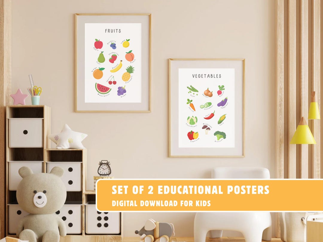 Fruits Vegetables Poster for Kids | Educational Printable | ABC Wall ...