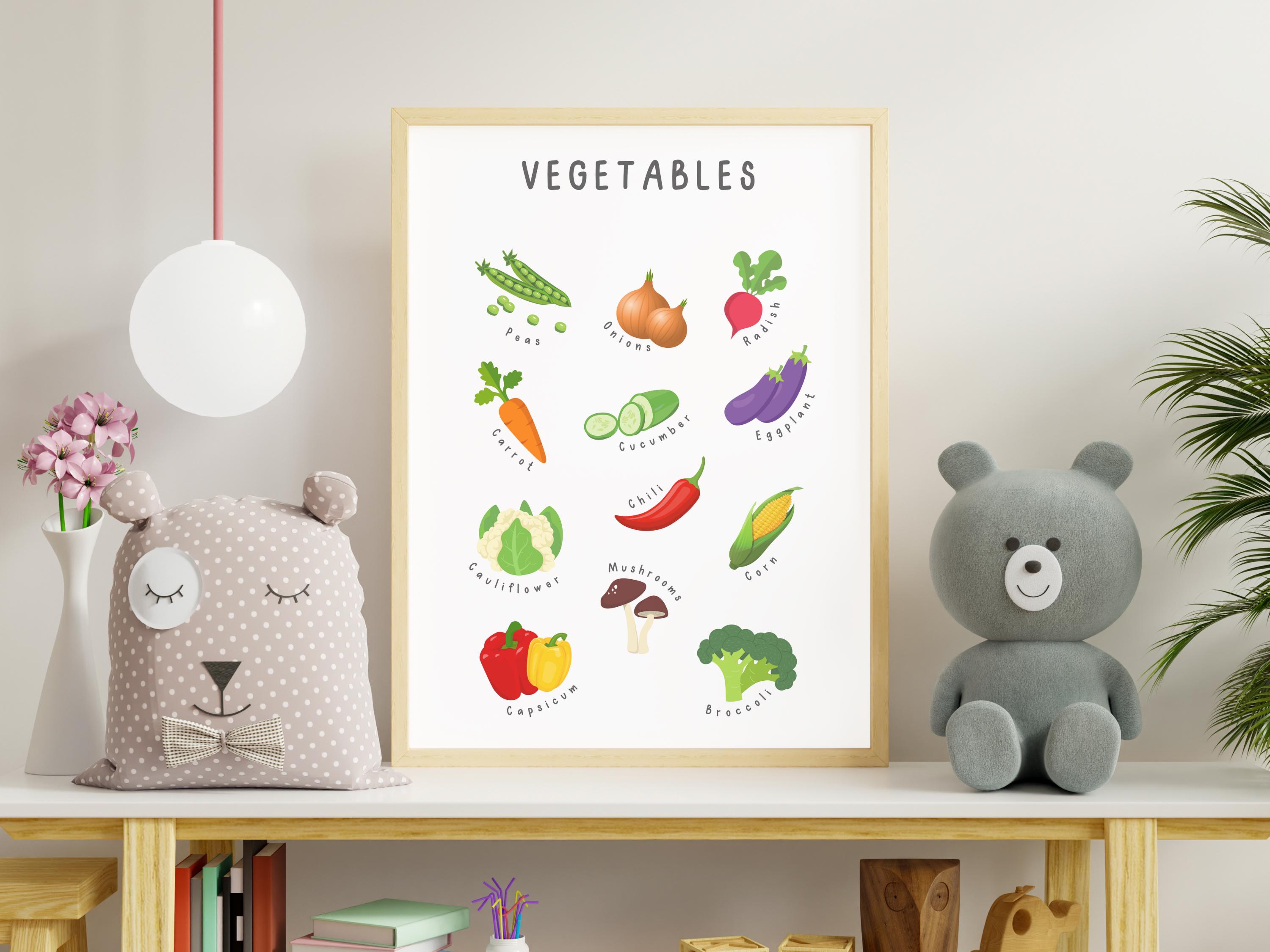 Vegetables Poster for Kids | Educational Printable | ABC Wall Art for ...