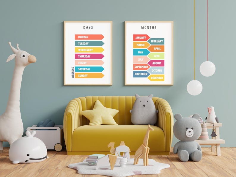 Educational Poster Bundle for Kids – Set of 10 Printable Wall Art Pdfs ...