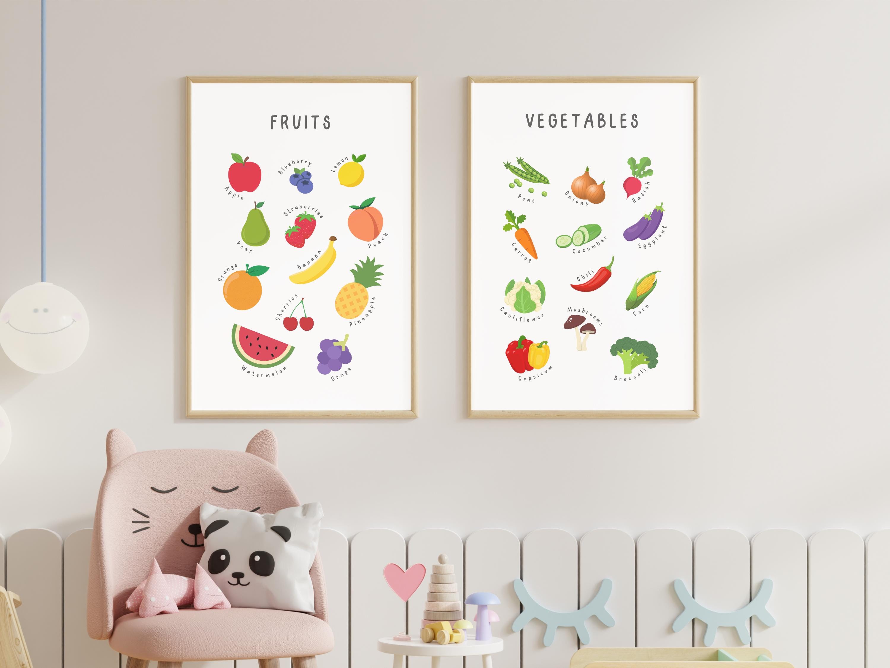 Fruits Vegetables Poster for Kids | Educational Printable | ABC Wall ...
