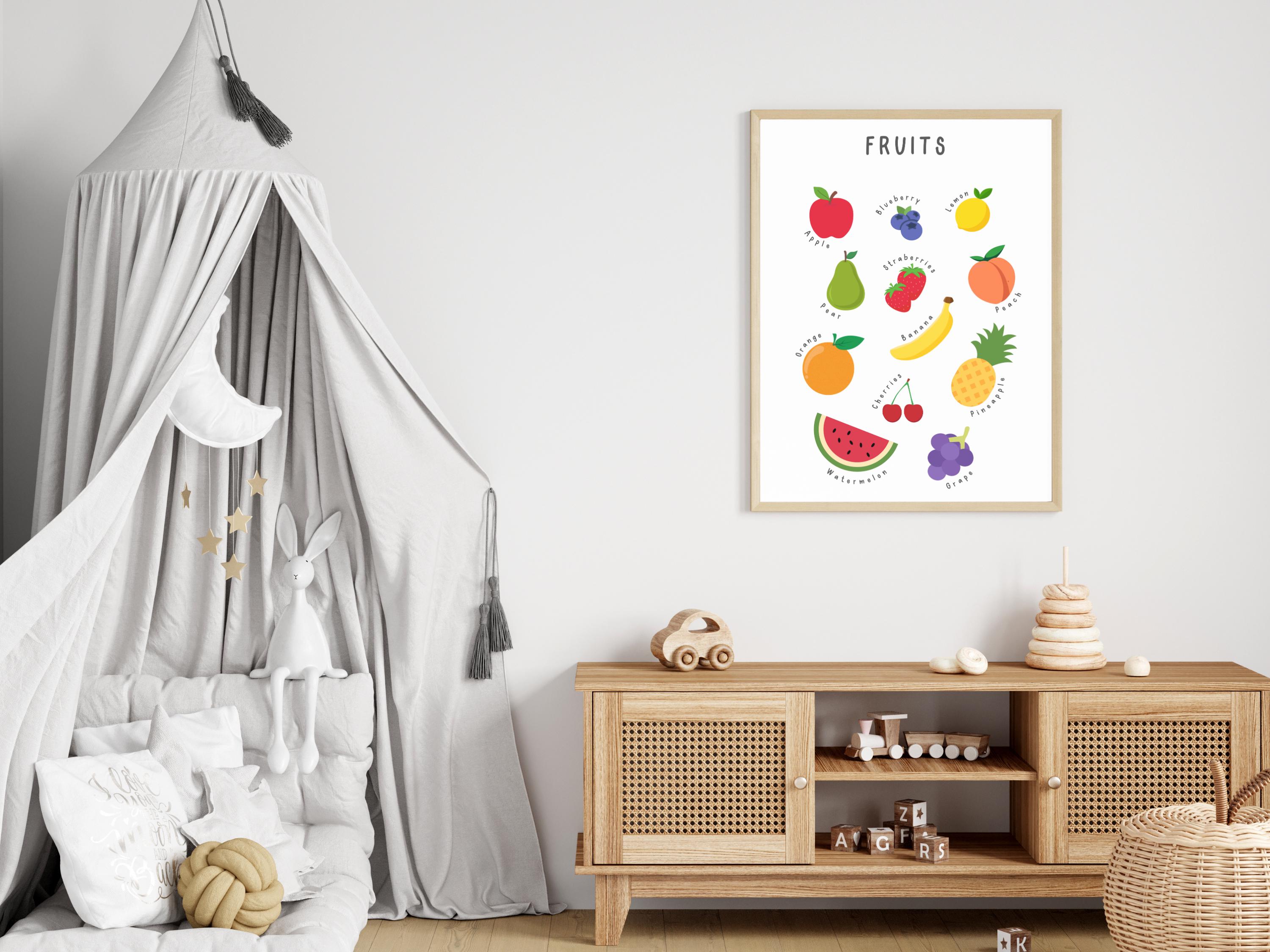 Fruits Poster for Kids | Educational Printable | ABC Wall Art for ...