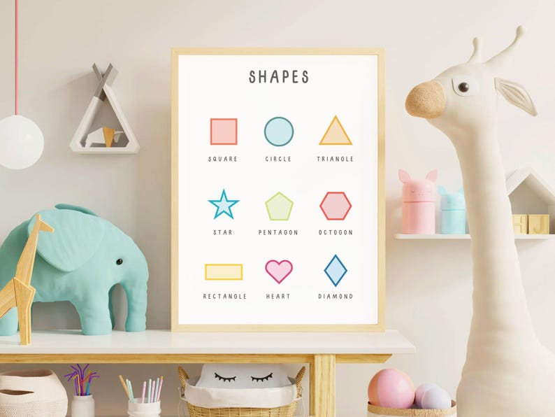 Shapes Poster for Kids | Educational Printable | Shape Wall Art for ...