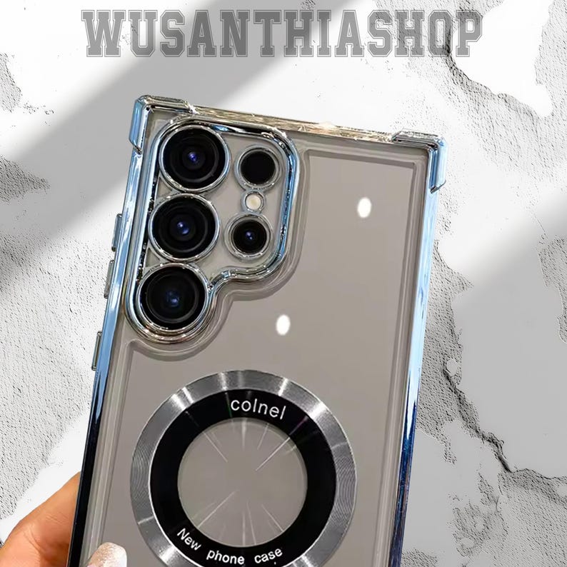 Luxury Magnetic Clear Case With Wireless Charging & Lens Protection ...