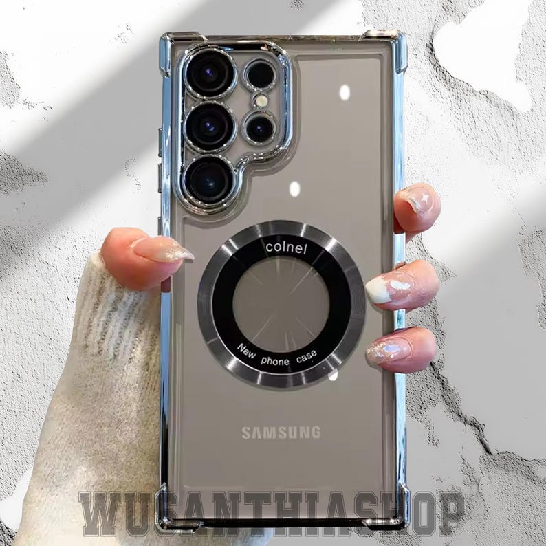 Luxury Magnetic Clear Case With Wireless Charging & Lens Protection ...