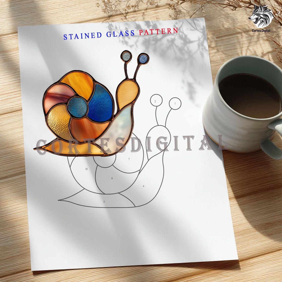 Snail Suncatcher Stained Glass Pattern – Garden Animal Window Decor ...