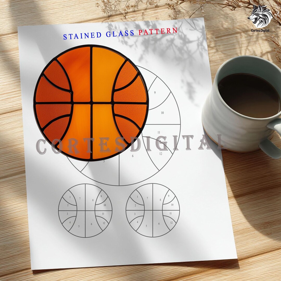 Basketball Stained Glass Pattern, Sports Ball Suncatcher Template ...