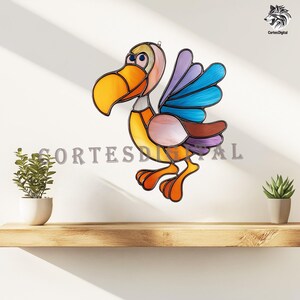Cute Dodo Bird Stained Glass Pattern, Cartoon Animal Suncatcher ...