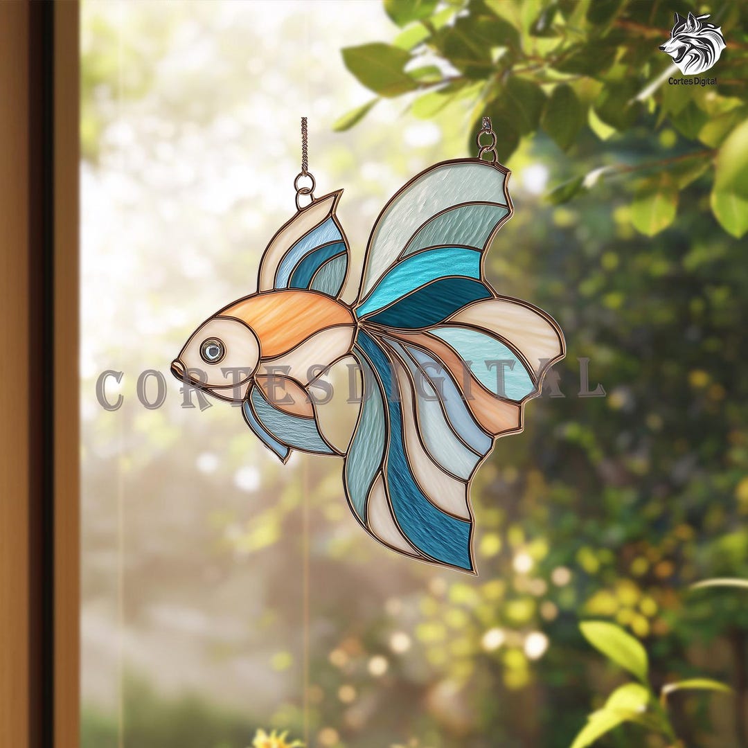 Betta Fish Stained Glass Pattern PDF, Tropical Freshwater Fish ...