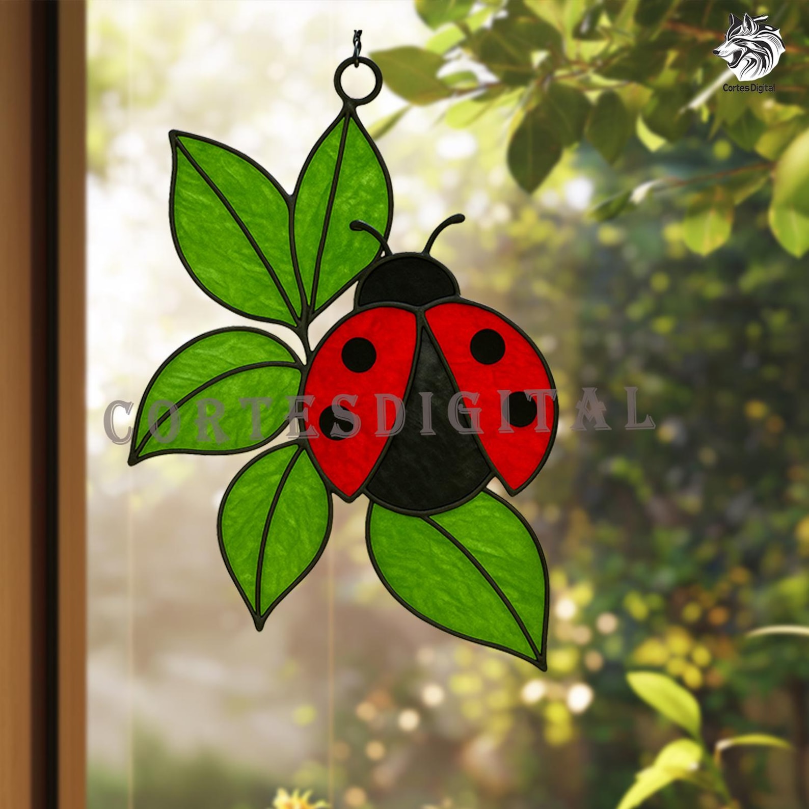 Ladybug Stained Glass Pattern PDF • Leaf Bug Suncatcher Template • DIY ...