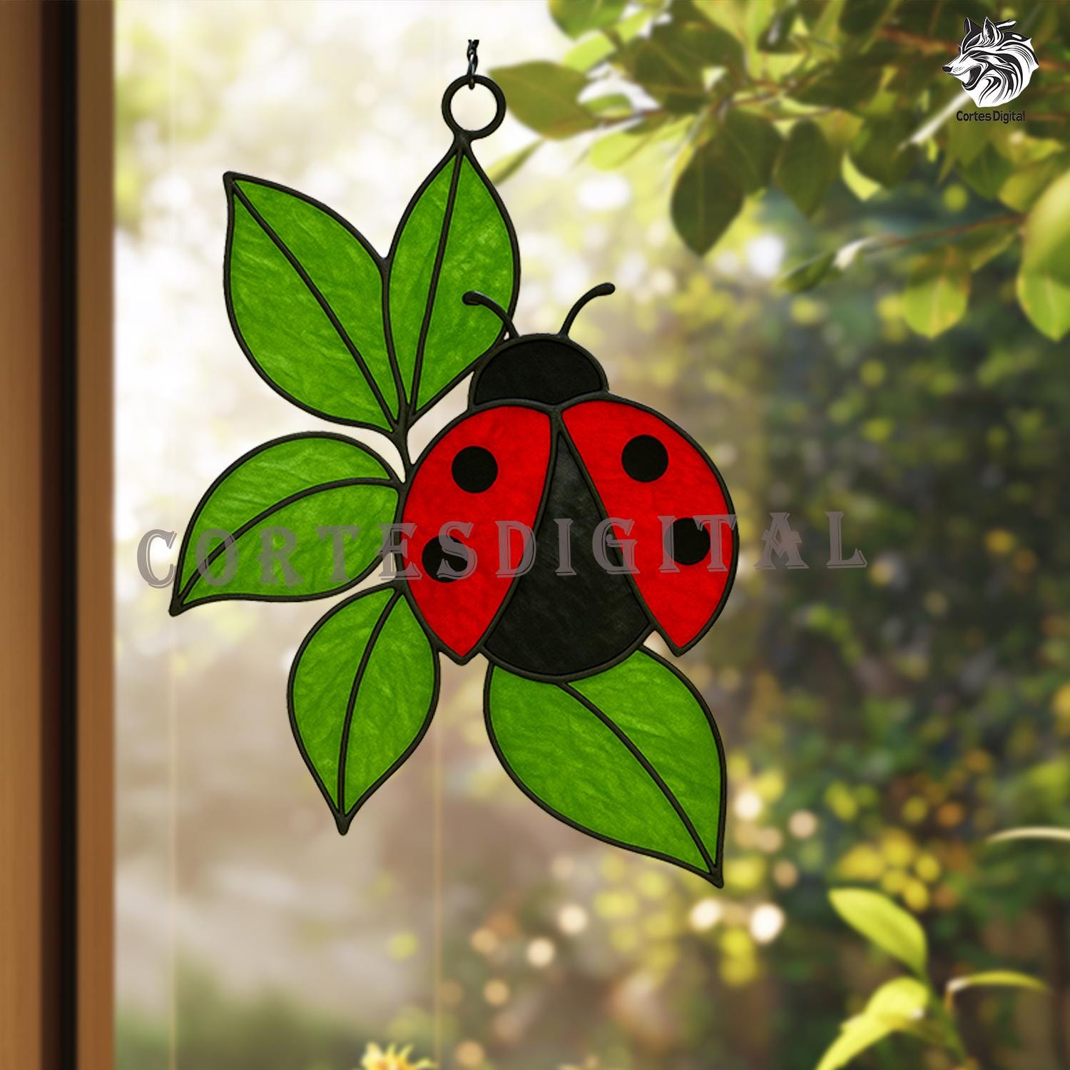 Ladybug Stained Glass Pattern PDF • Leaf Bug Suncatcher Template • DIY ...