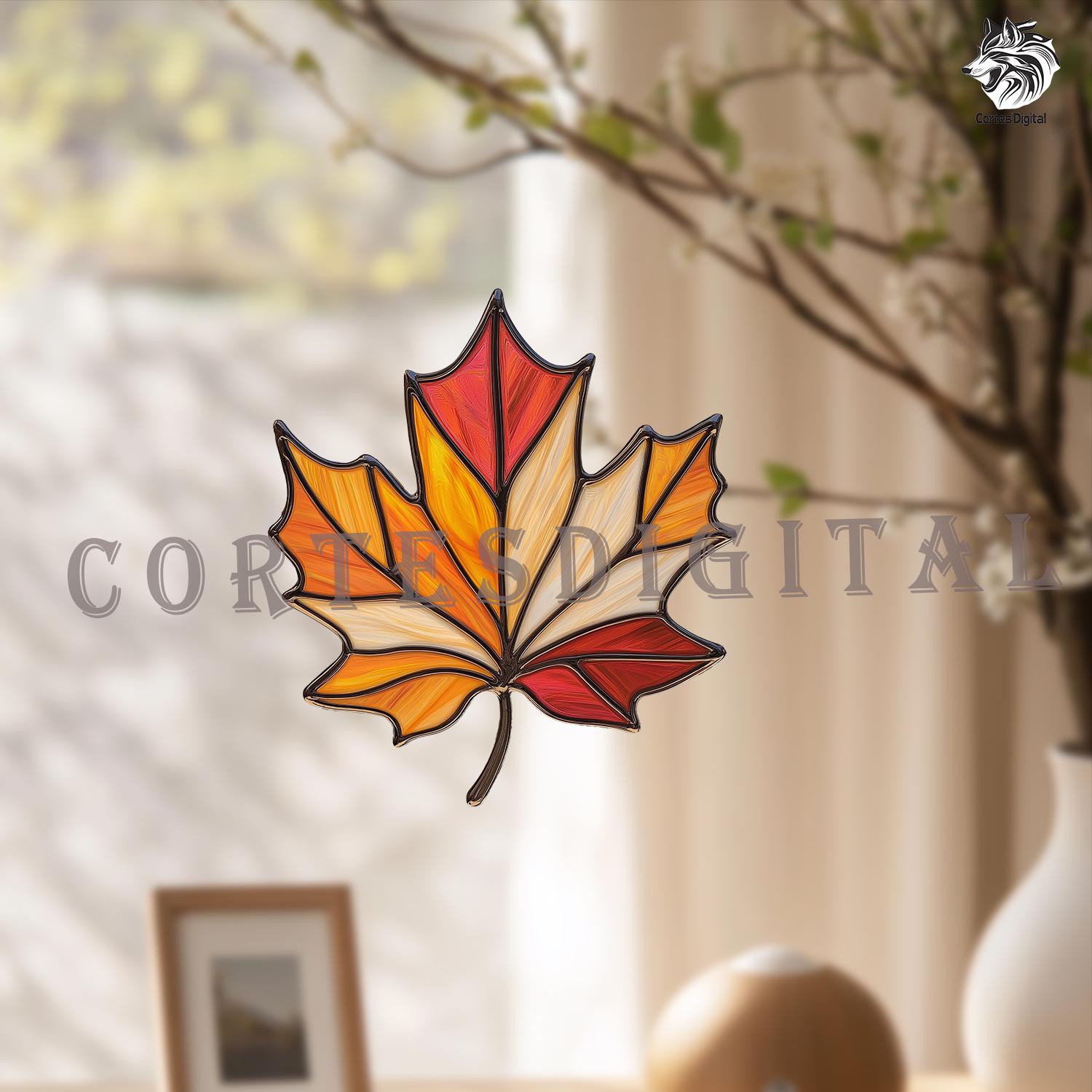 Maple Leaf Stained Glass Pattern PDF Download – Fall Suncatcher ...