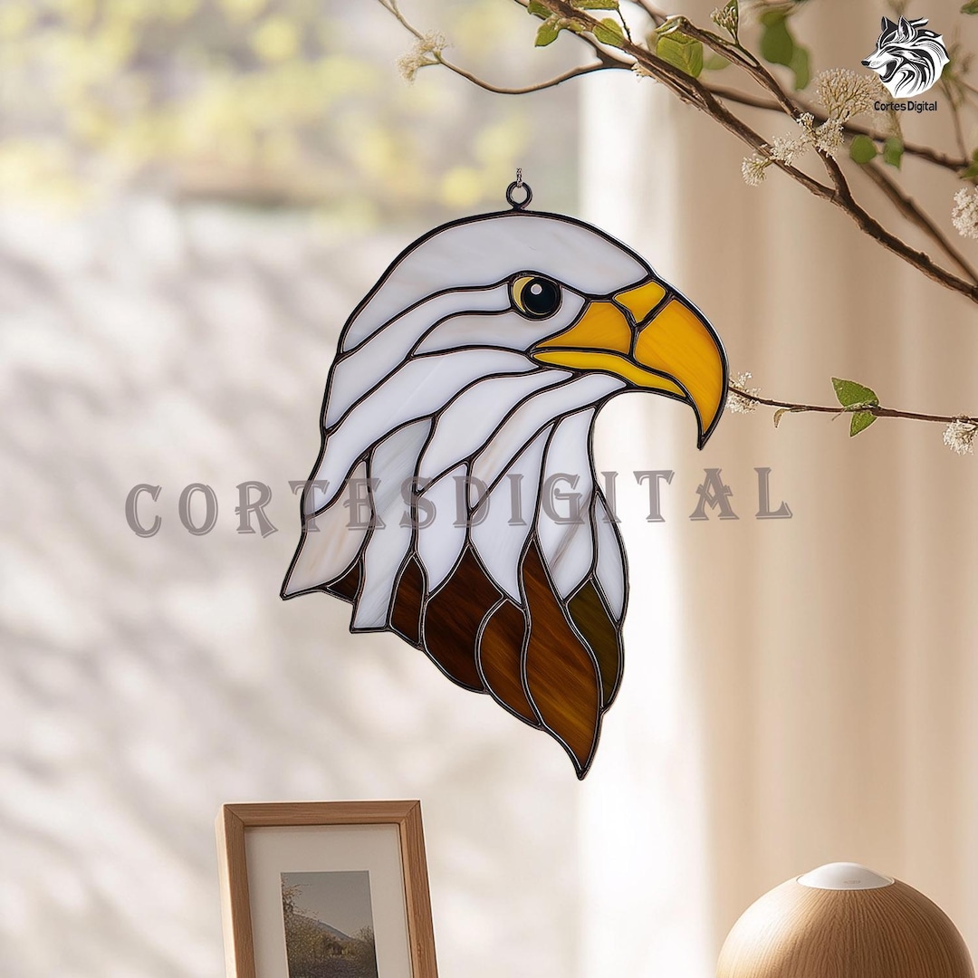 Eagle Head Stained Glass Pattern, Bald Eagle Face Template, Diy Bird ...
