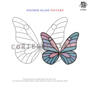Butterfly Stained Glass Bookend Pattern – DIY PDF, Colorful Wing ...