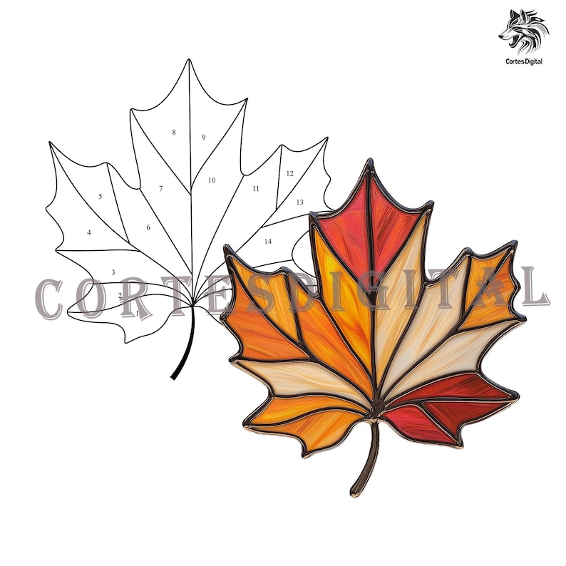 Maple Leaf Stained Glass Pattern PDF Download – Fall Suncatcher ...