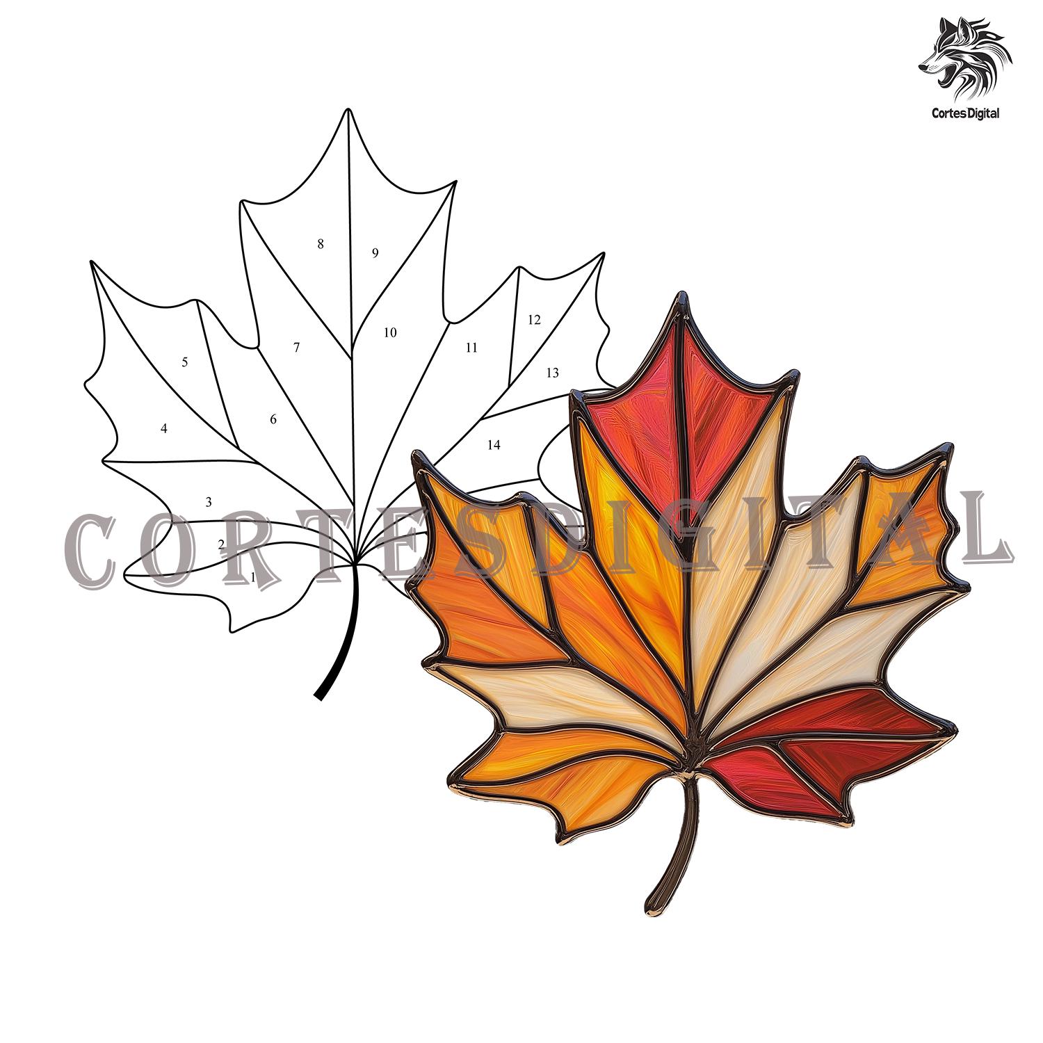 Maple Leaf Stained Glass Pattern PDF Download – Fall Suncatcher ...