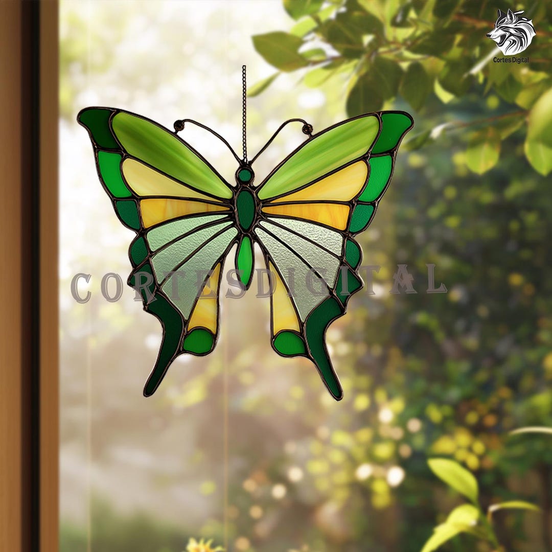 Butterfly Stained Glass Pattern – Garden Suncatcher PDF – Insect Art ...