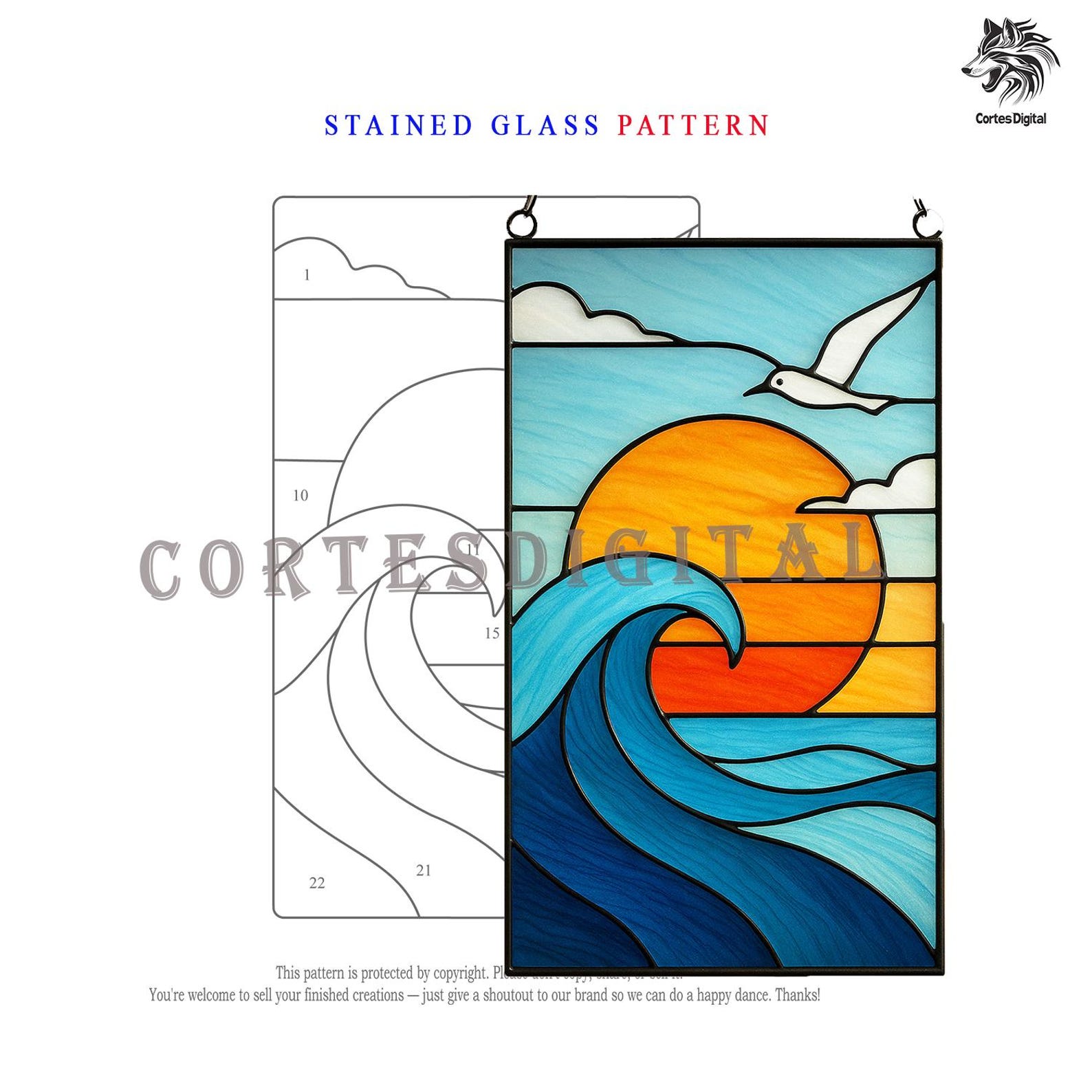 Sunries Over the Ocean Stained Glass Pattern PDF – Ocean Coastal ...