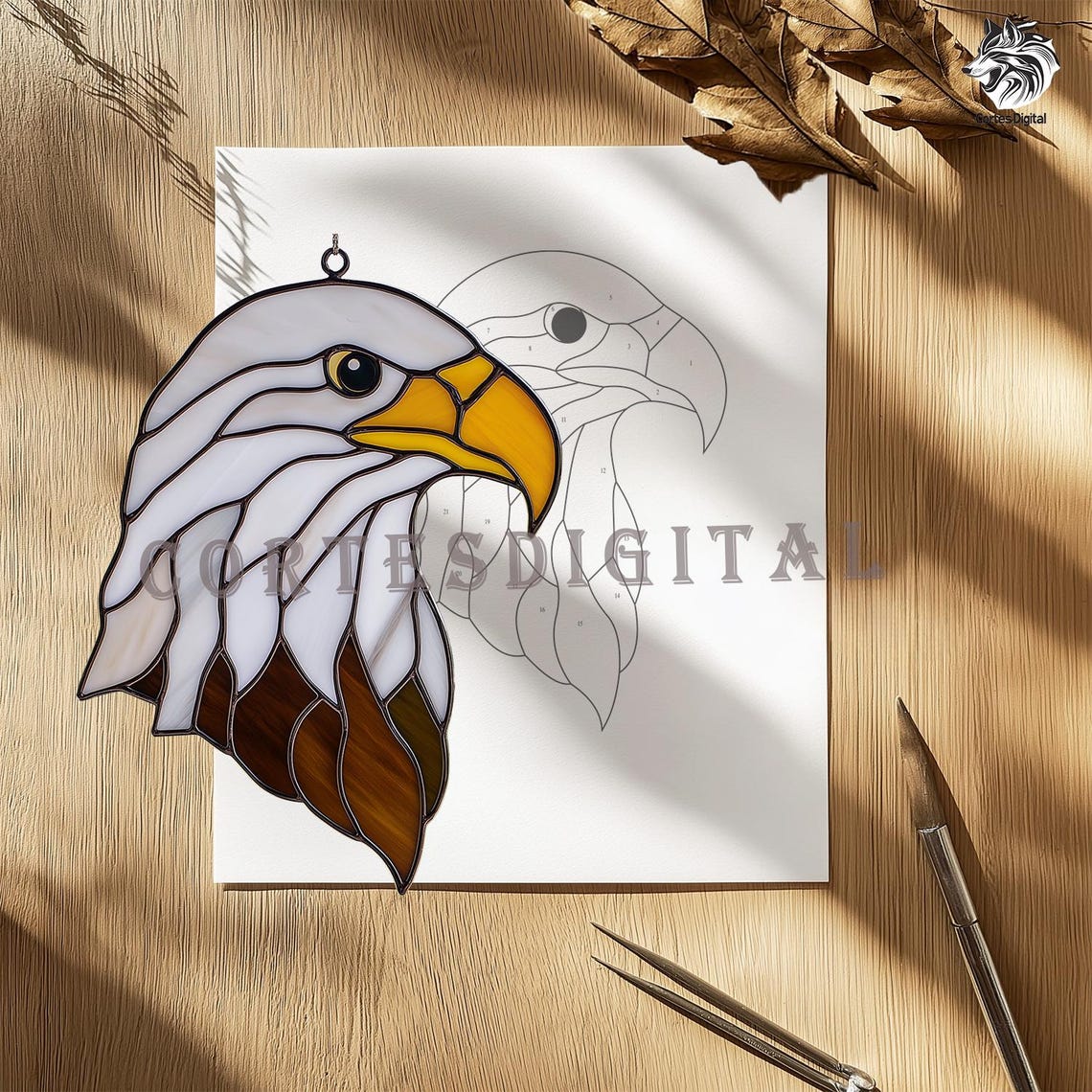 Eagle Head Stained Glass Pattern, Bald Eagle Face Template, Diy Bird ...