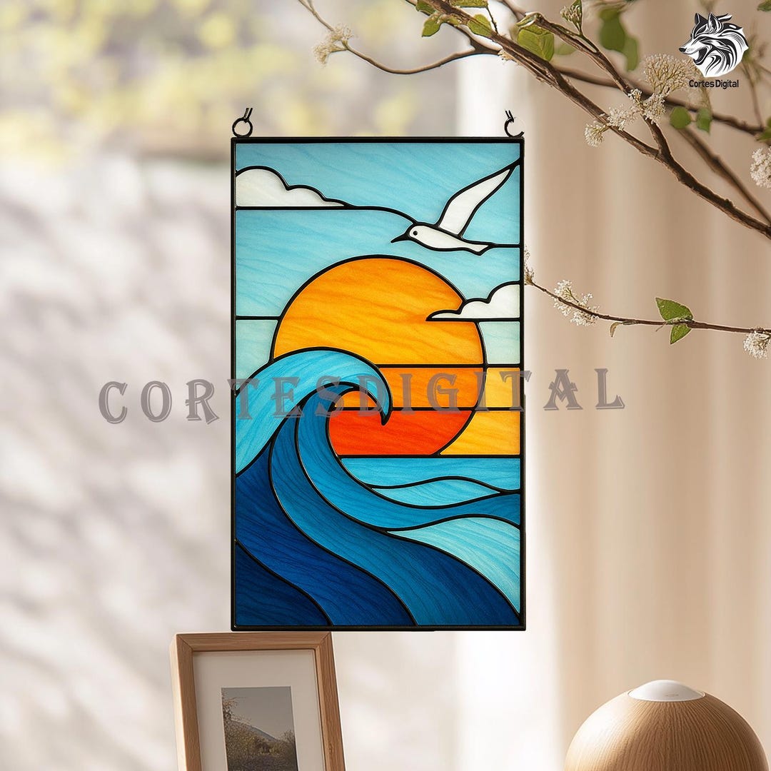 Sunries Over the Ocean Stained Glass Pattern PDF – Ocean Coastal ...