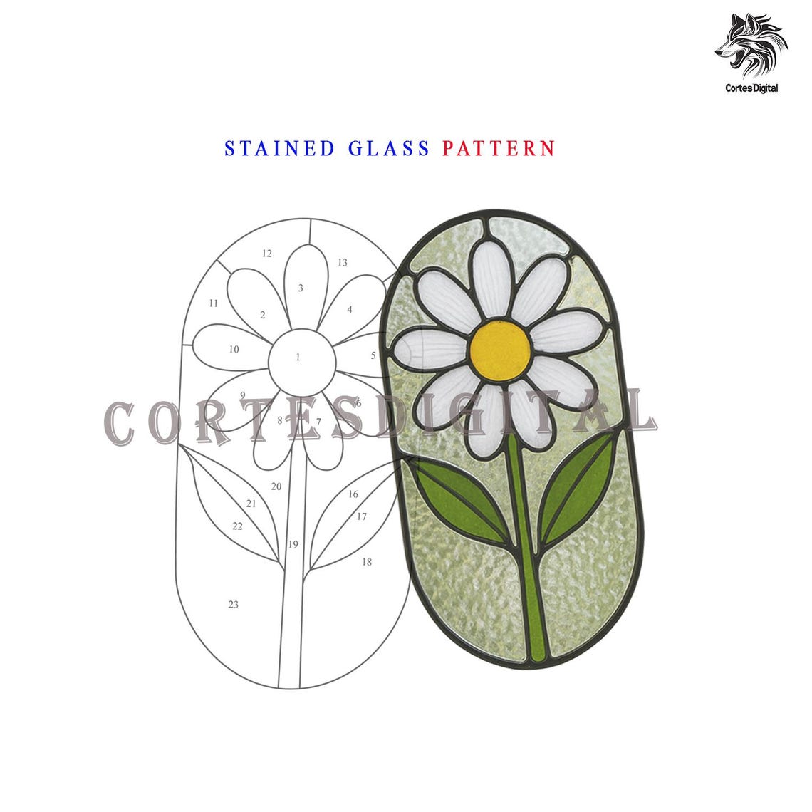 Vibrant Daisy Panel Stained Glass Pattern – Yellow Sunflower Suncatcher ...