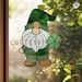 St. Patrick’s Day Gnome Stained Glass Pattern, Lucky Clover Leprechaun ...