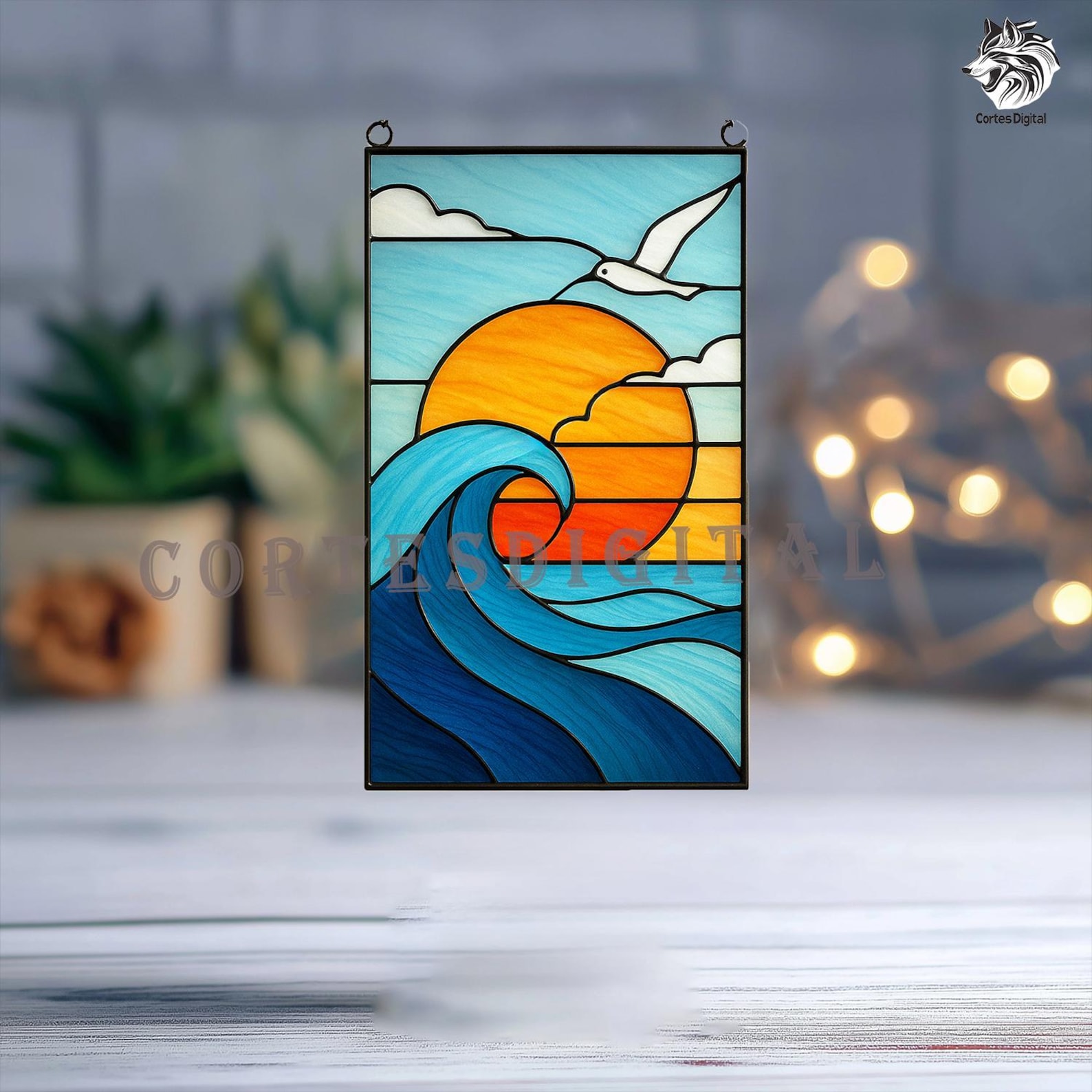 Sunrise Over the Ocean Stained Glass Pattern PDF – Ocean Coastal ...