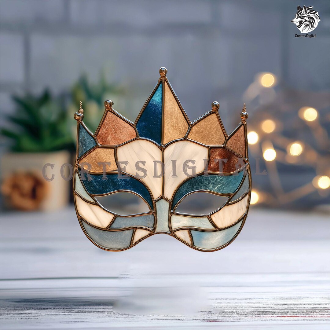 Crown Masquerade Mask Stained Glass Pattern, Elegant Beginner ...